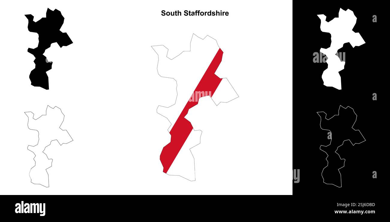 South Staffordshire blank outline map set Stock Vector Image & Art - Alamy