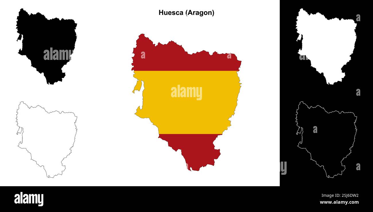 Huesca province outline map set Stock Vector Image & Art - Alamy