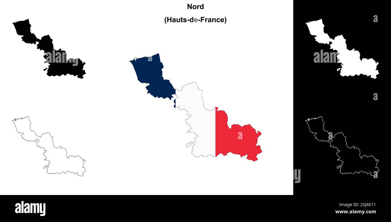 Nord department outline map set Stock Vector Image & Art - Alamy