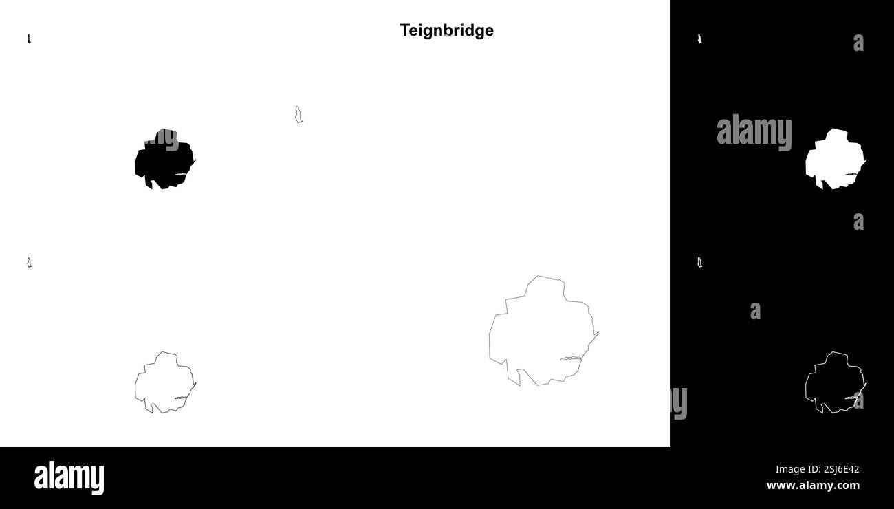 Teignbridge blank outline map set Stock Vector Image & Art - Alamy