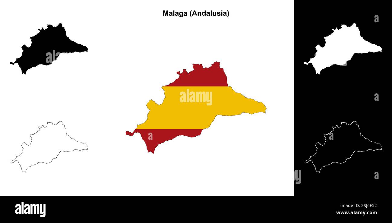 Malaga province outline map set Stock Vector Image & Art - Alamy