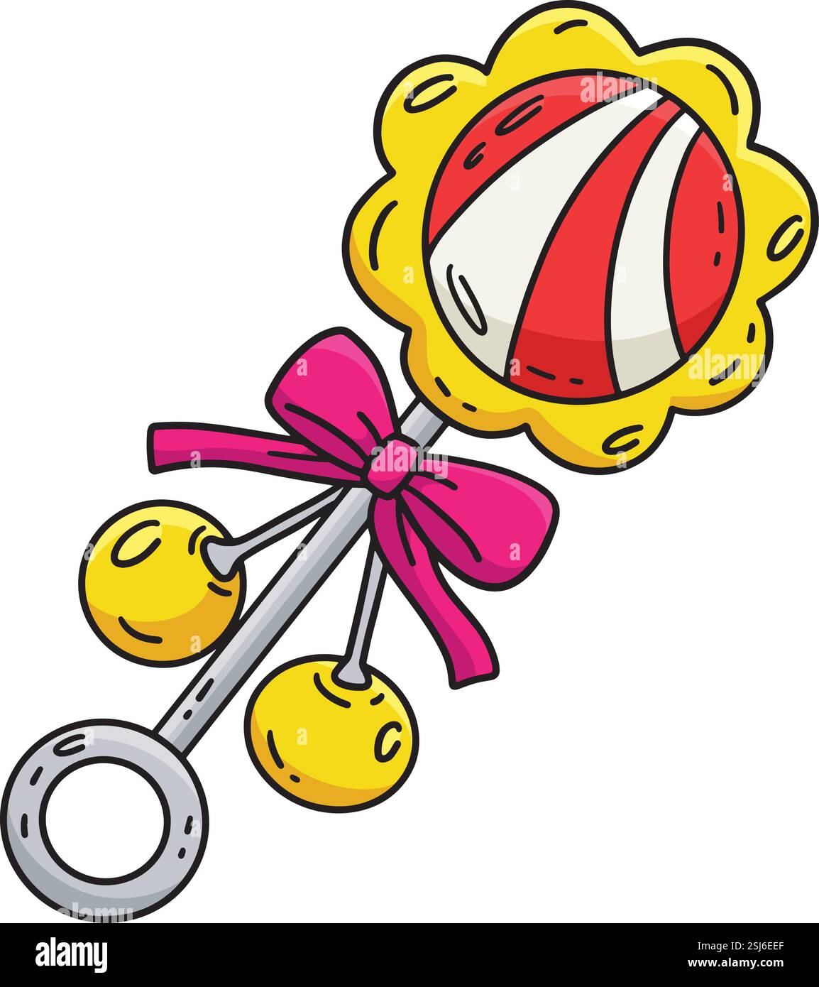 Baby Shower Rattle Toy Cartoon Colored Clipart Stock Vector Image & Art ...