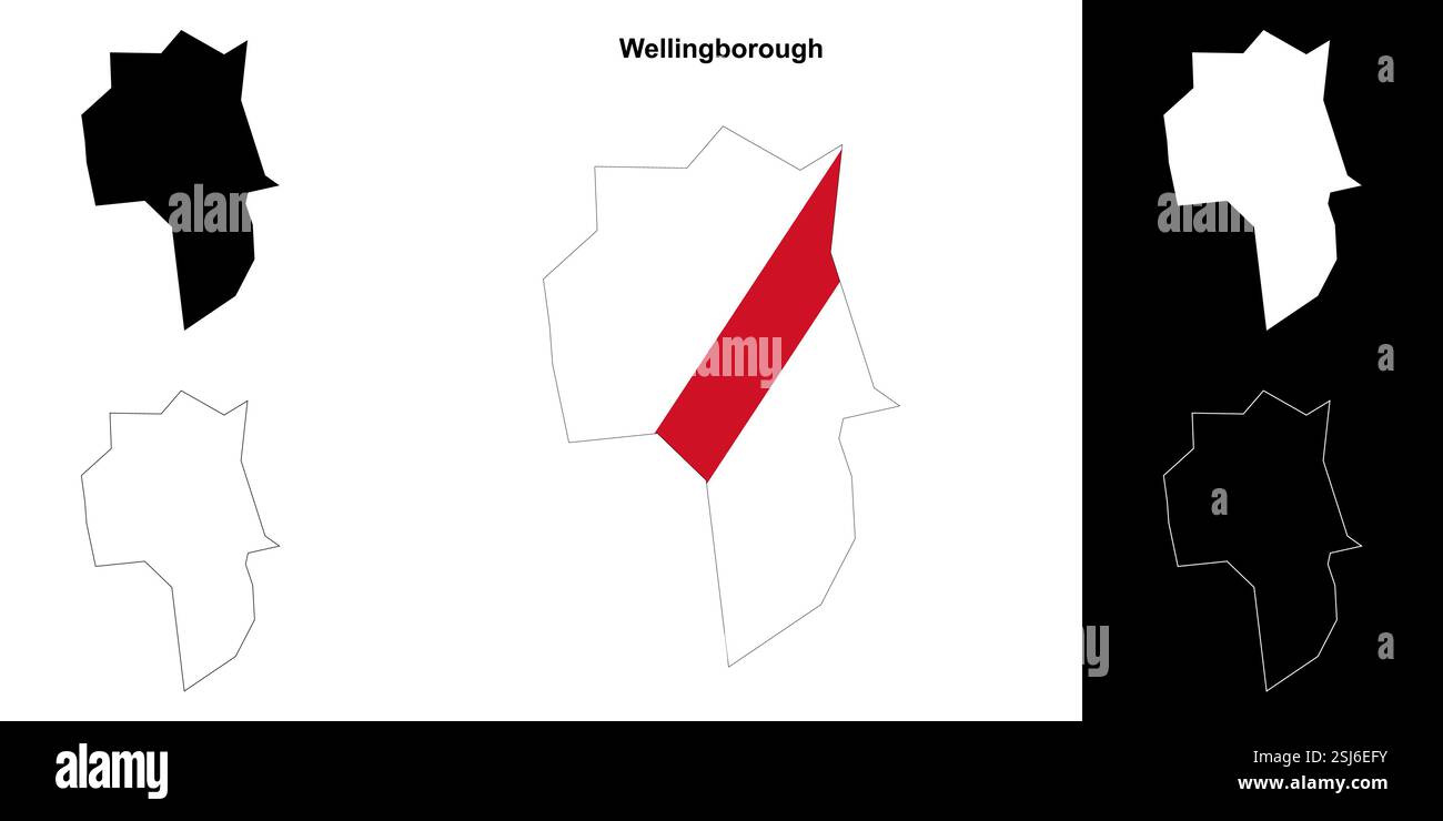 Wellingborough blank outline map set Stock Vector Image & Art - Alamy