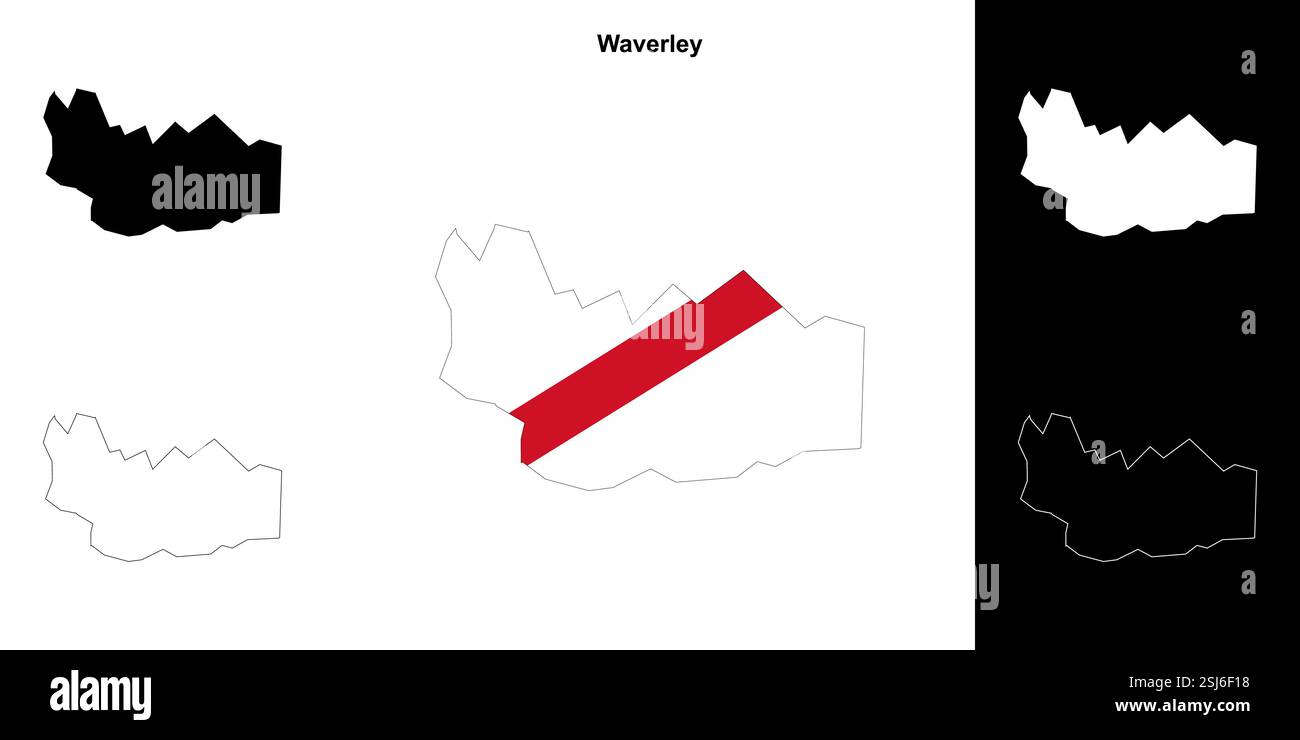 Waverley silhouette map vector vectors hi-res stock photography and ...