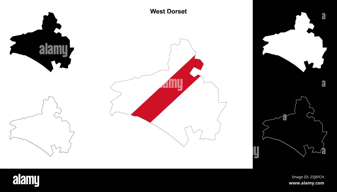 West Dorset blank outline map set Stock Vector Image & Art - Alamy
