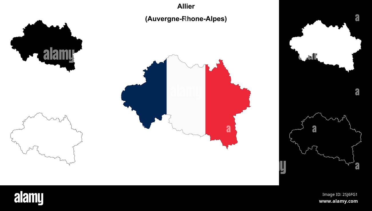 Allier department outline map set Stock Vector Image & Art - Alamy