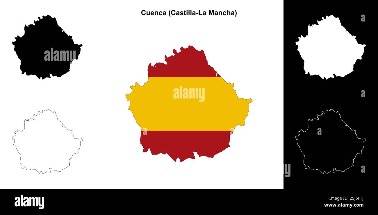 Cuenca province outline map set Stock Vector Image & Art - Alamy
