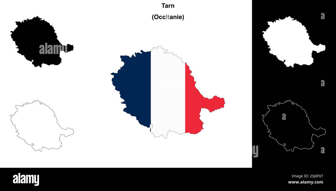 Tarn department outline map set Stock Vector Image & Art - Alamy