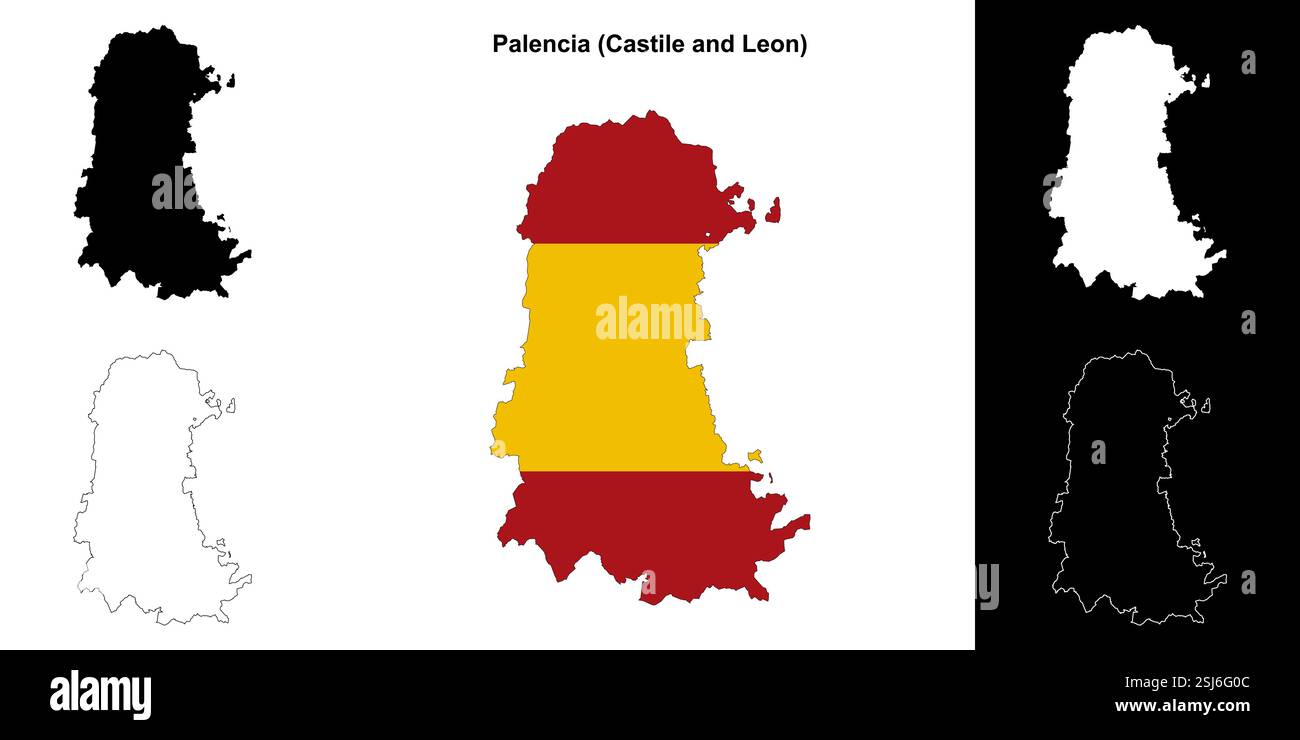 Palencia province outline map set Stock Vector Image & Art - Alamy