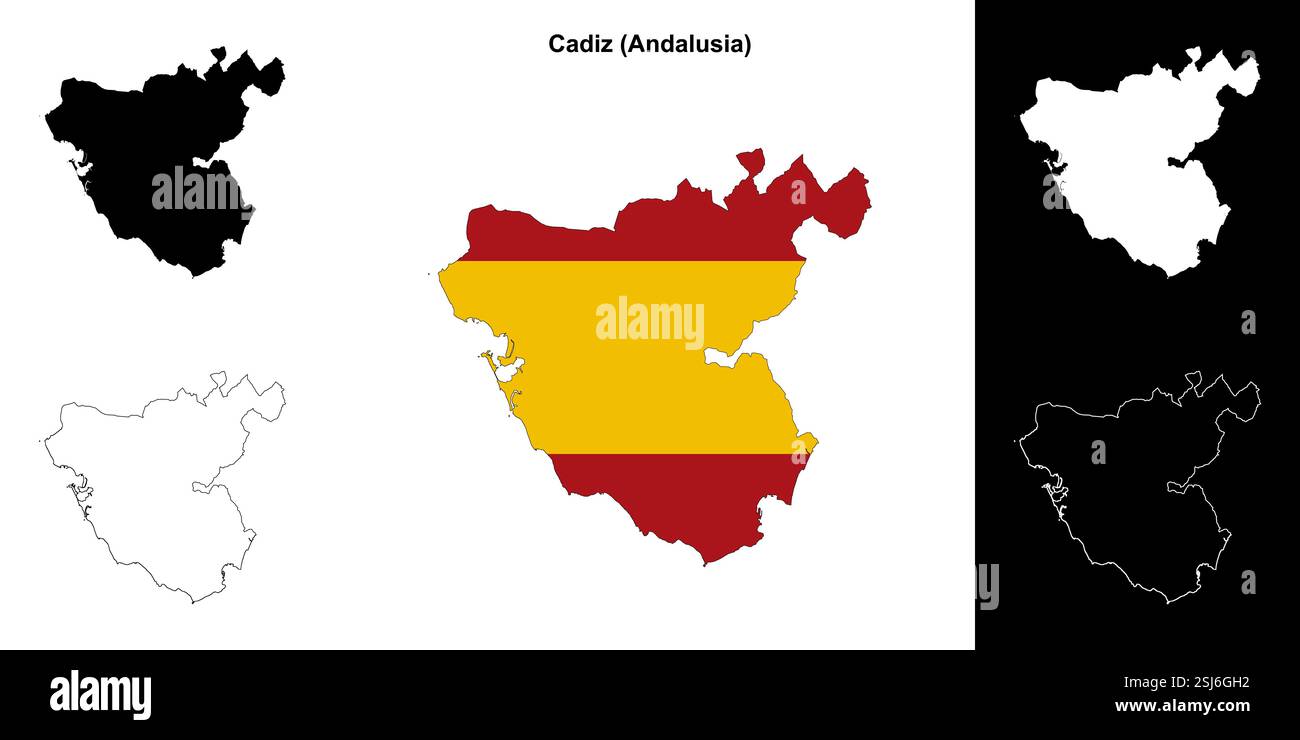 Cadiz province outline map set Stock Vector Image & Art - Alamy