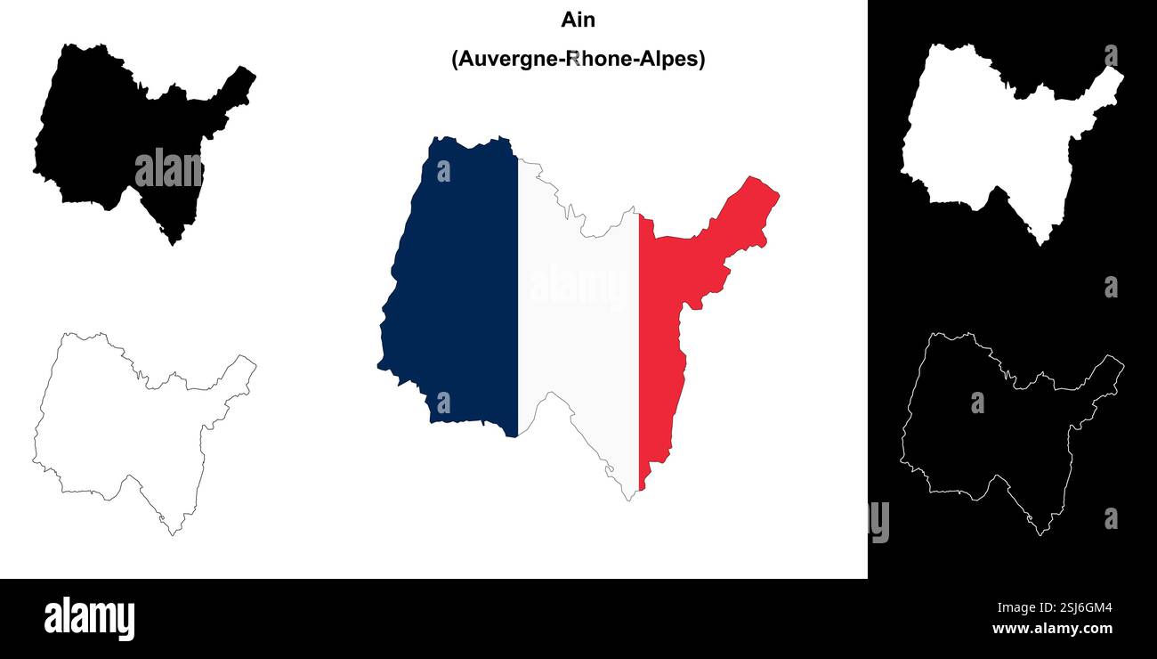 Ain department outline map set Stock Vector Image & Art - Alamy