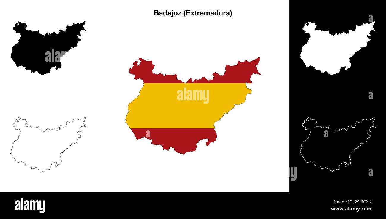 Badajoz province outline map set Stock Vector Image & Art - Alamy