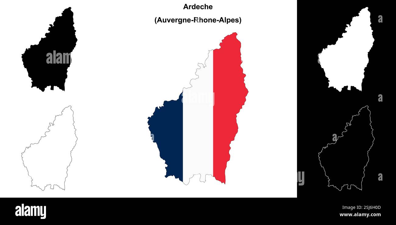 Auvergne rhone alpes outline map hi-res stock photography and images ...