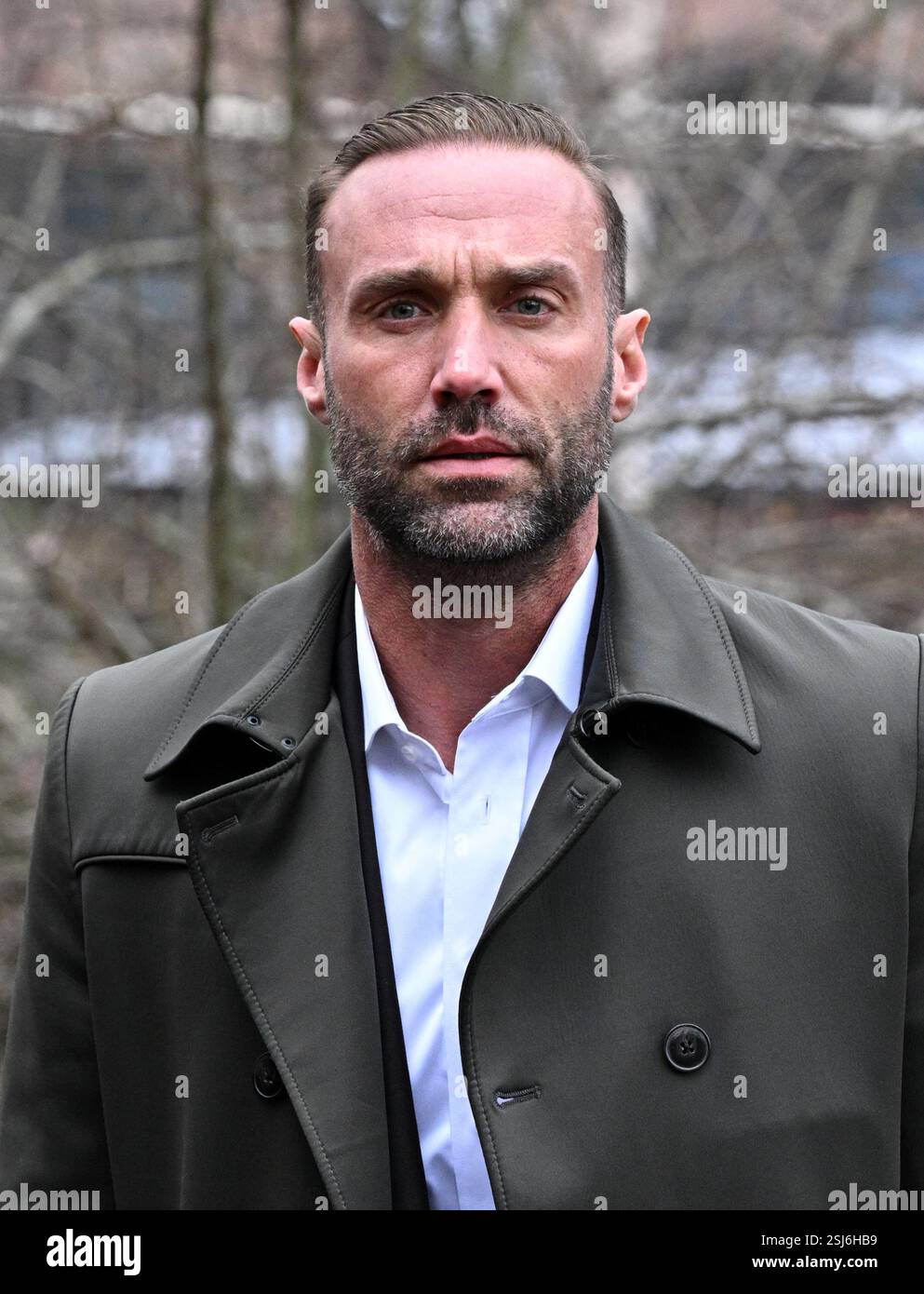 Manchester, UK. February 11th, 2025. Calum Best at the funeral of ...