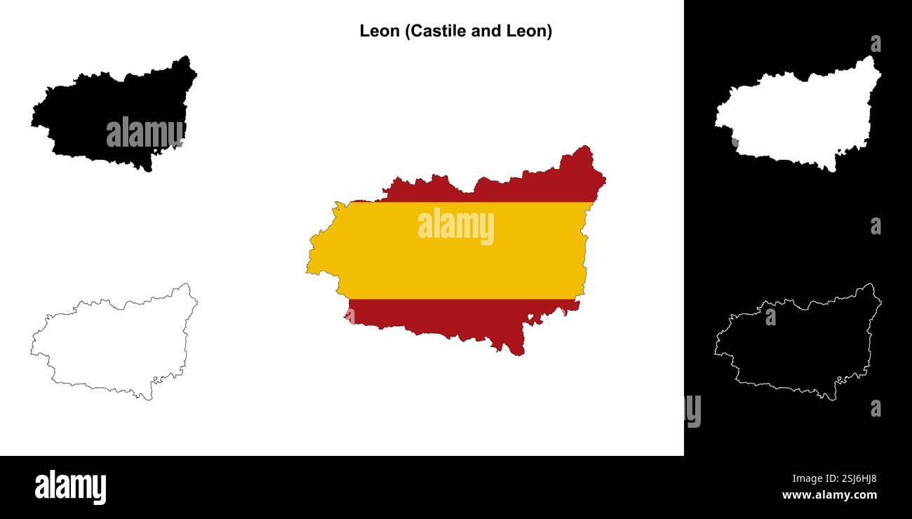 Leon province outline map set Stock Vector Image & Art - Alamy