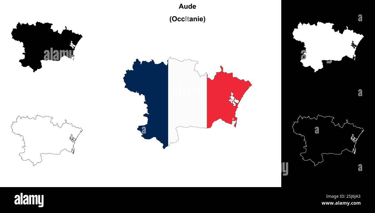 Aude department outline map set Stock Vector Image & Art - Alamy