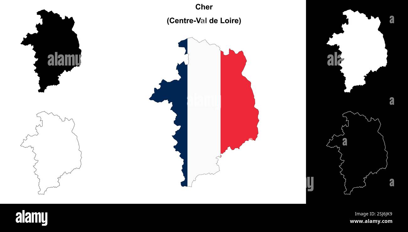 Cher department outline map set Stock Vector Image & Art - Alamy