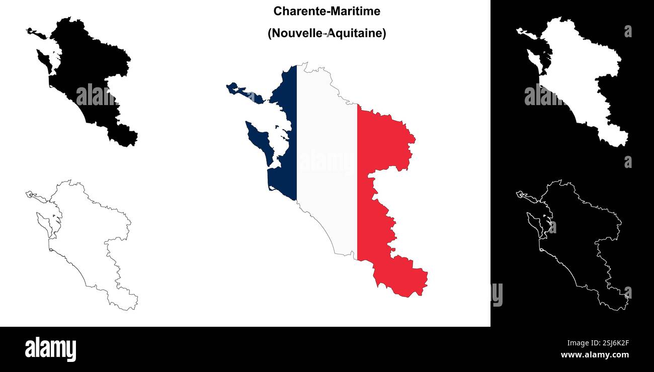 Charente-Maritime department outline map set Stock Vector Image & Art ...