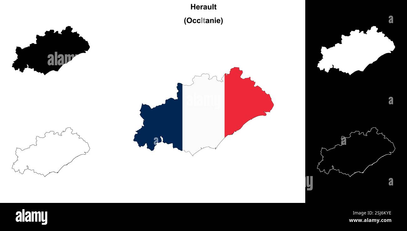 Herault outline map hi-res stock photography and images - Alamy