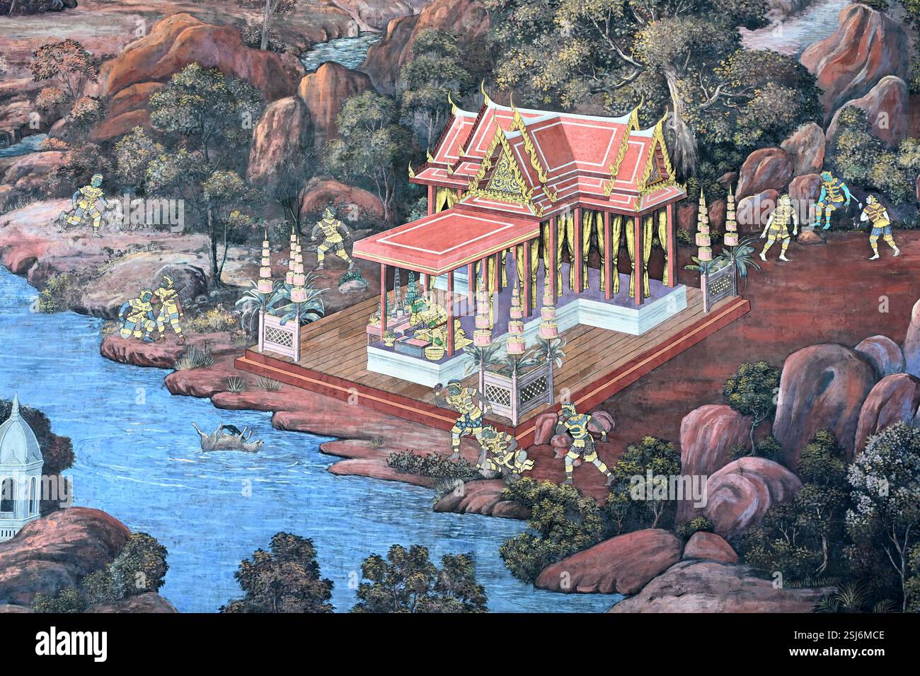 Famous Art Paintings showing history of Thailand exhibited in Grand ...