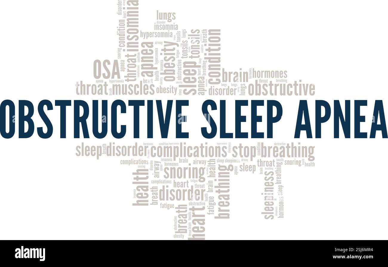 Obstructive Sleep Apnea OSA word cloud conceptual design isolated on ...