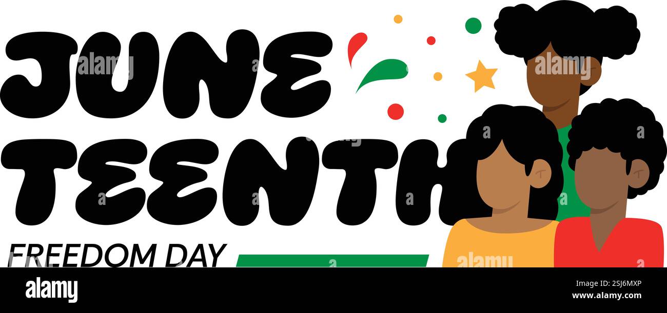 Juneteenth Typography Text Script White Background Stock Vector Image ...