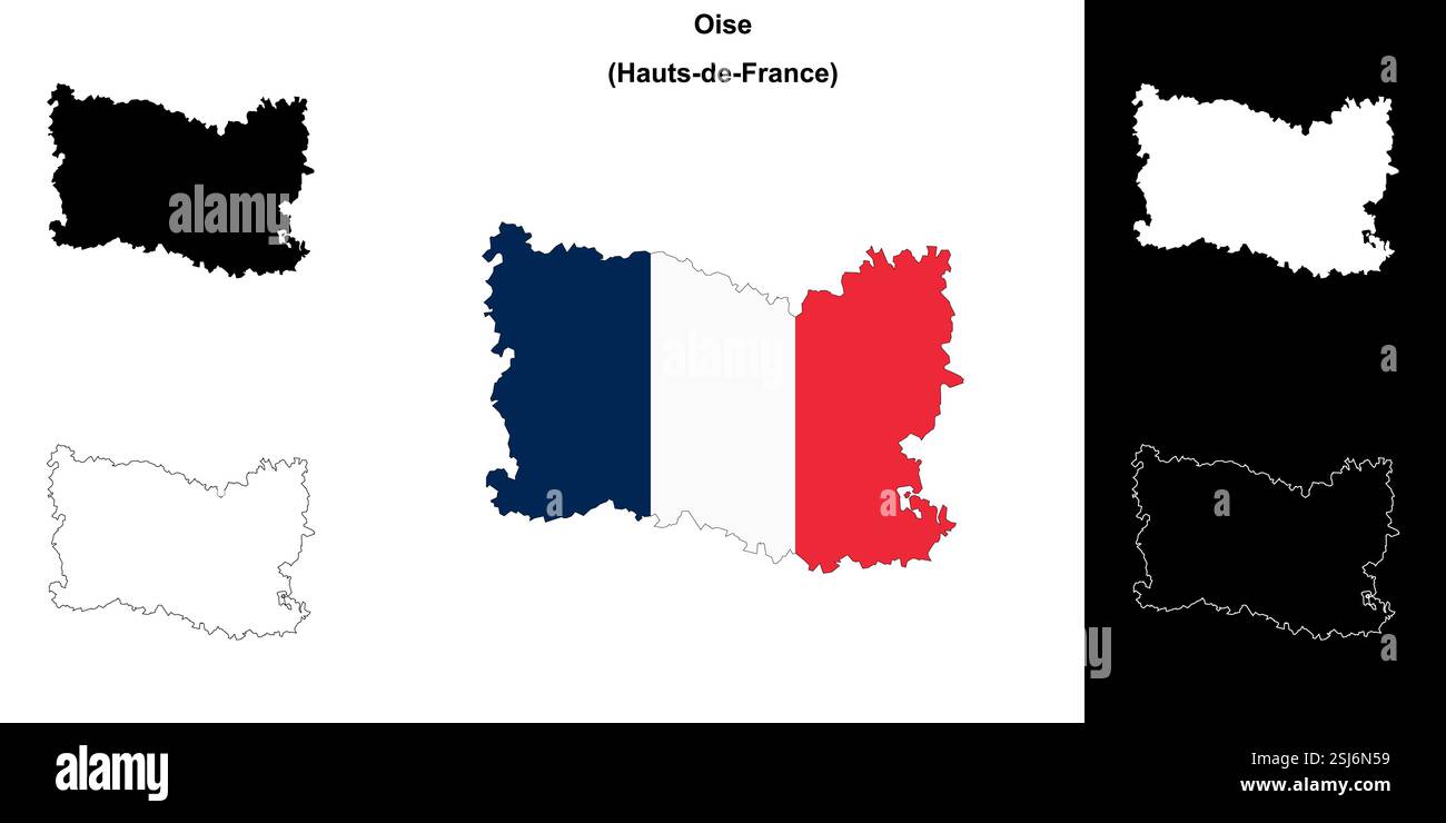 Oise department outline map set Stock Vector Image & Art - Alamy