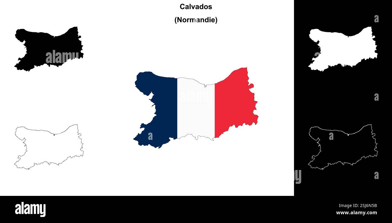 Calvados department outline map set Stock Vector Image & Art - Alamy