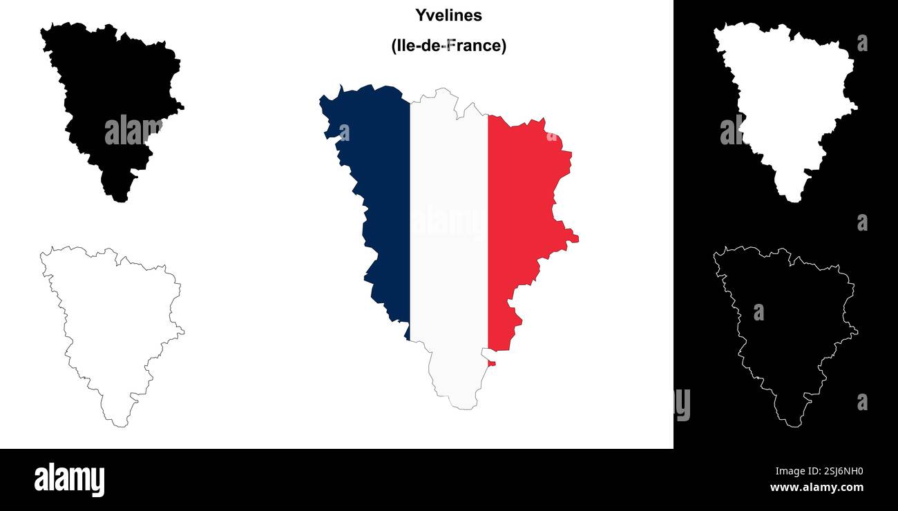 Yvelines department outline map set Stock Vector Image & Art - Alamy