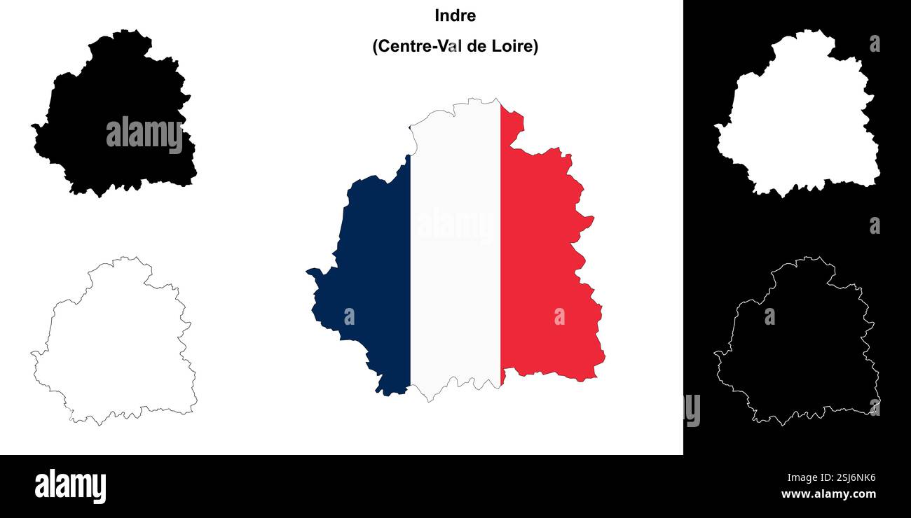 Indre department outline map set Stock Vector Image & Art - Alamy