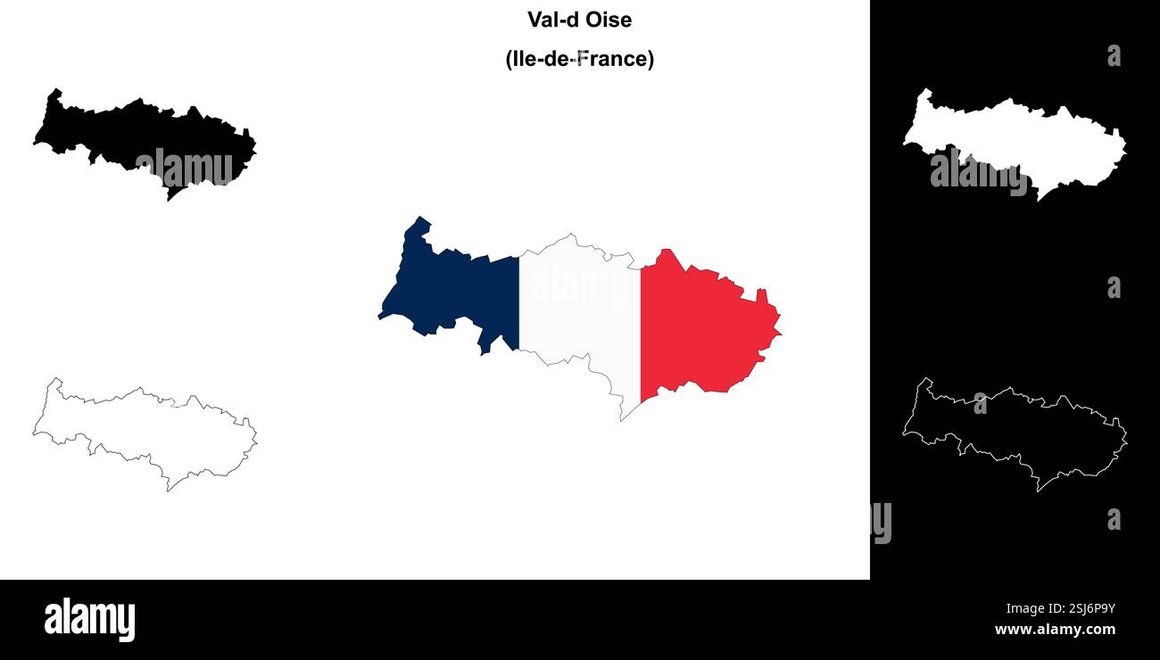 Oise vector outline map hi-res stock photography and images - Alamy
