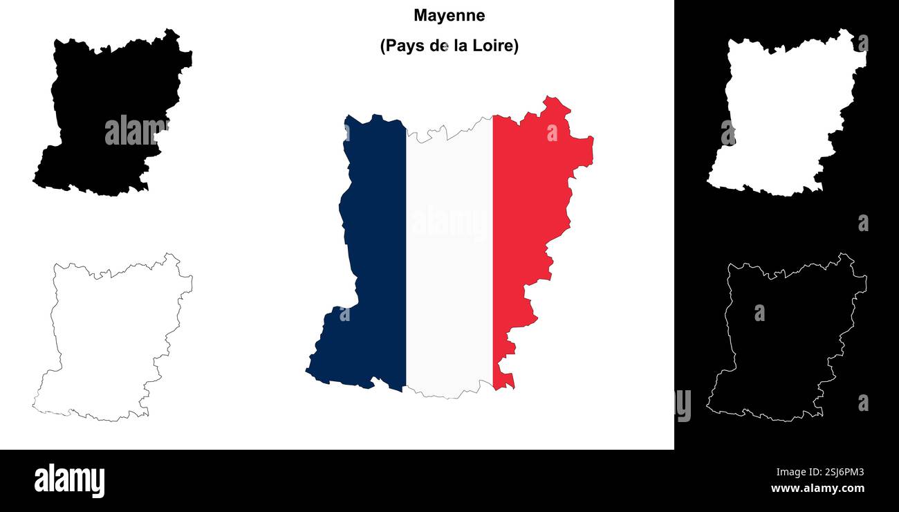 Mayenne arrondissement outline map set Stock Vector Image & Art - Alamy
