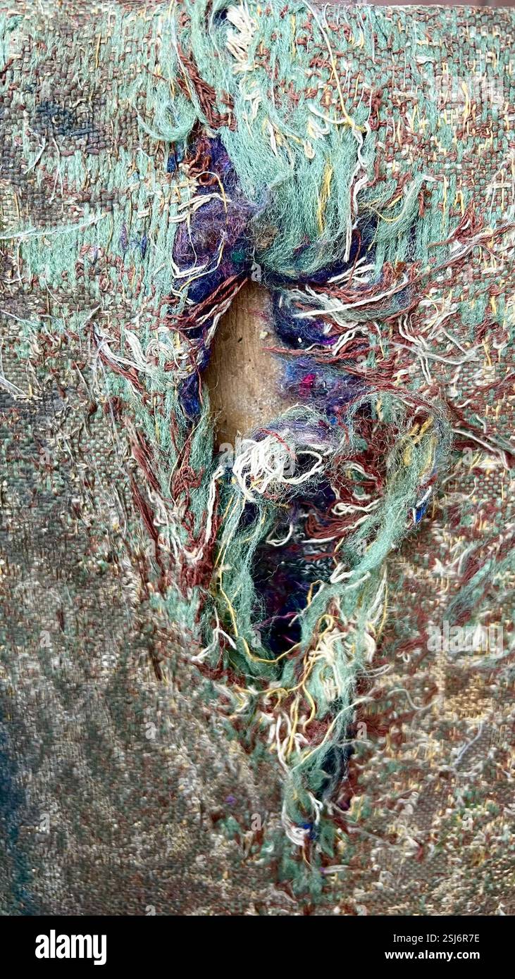 Ragged seat texture with different threads and fabrics Stock Photo - Alamy