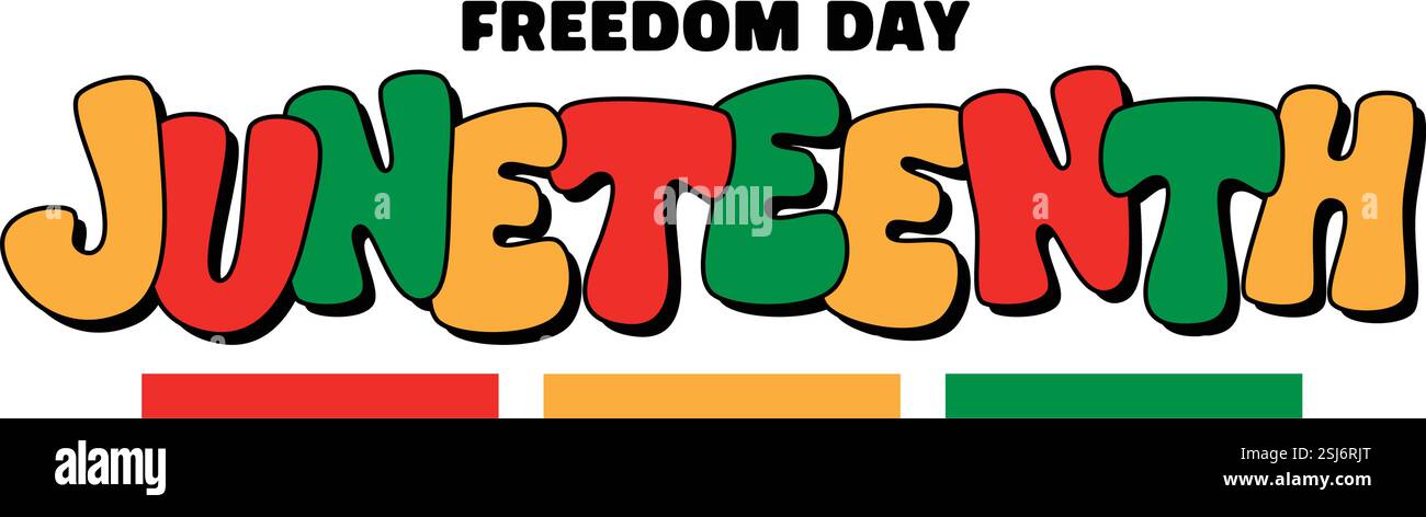 Juneteenth Freedom Day Typography White Background Stock Vector Image ...