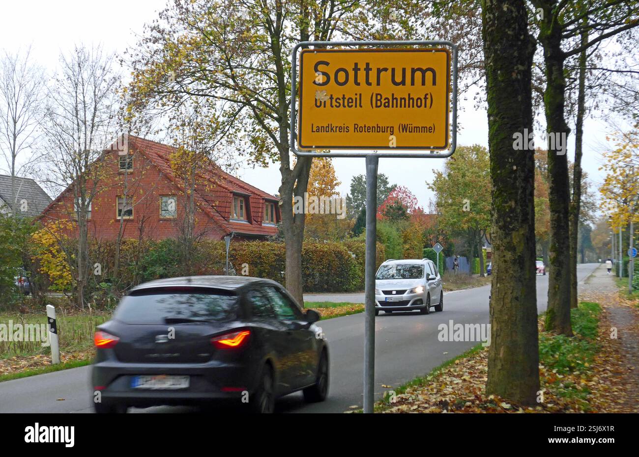 Ortsschild der niedersächsischen Gemeinde Sottrum Landkreis Rotenburg ...