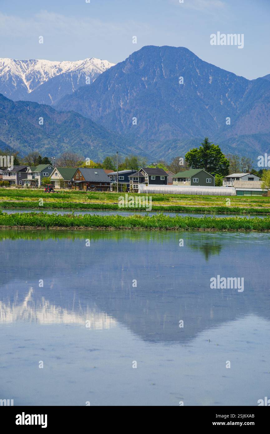 Ariake Yama | Japanese Alps Reflected in a Rice Paddy in Azumino ...