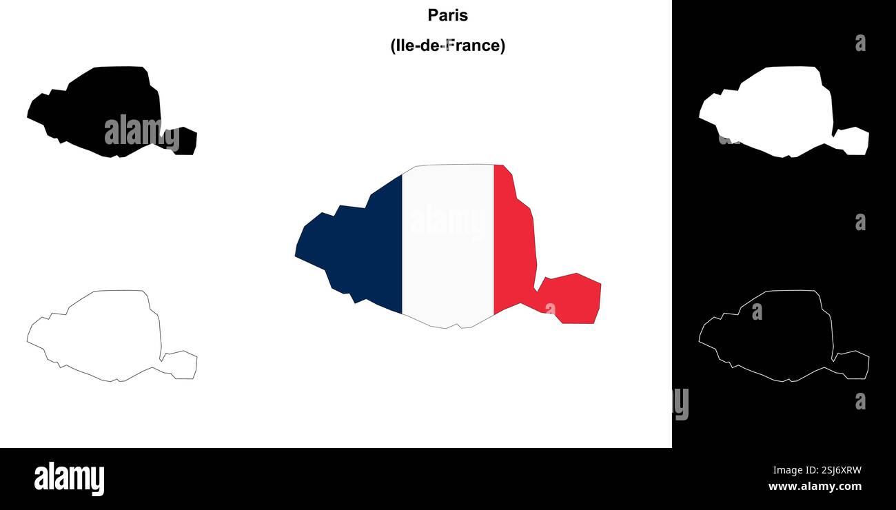 Paris outline map hi-res stock photography and images - Alamy