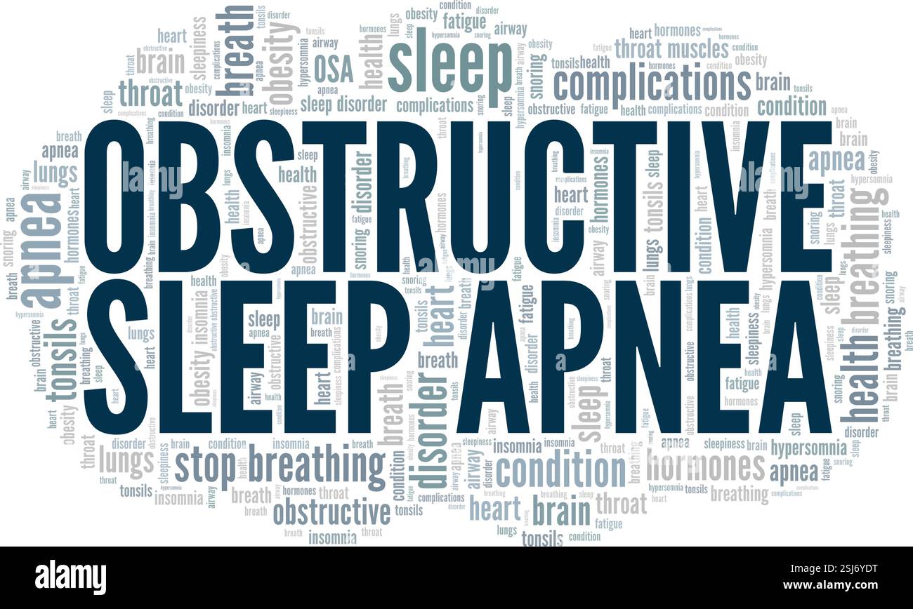 Obstructive Sleep Apnea OSA word cloud conceptual design isolated on ...