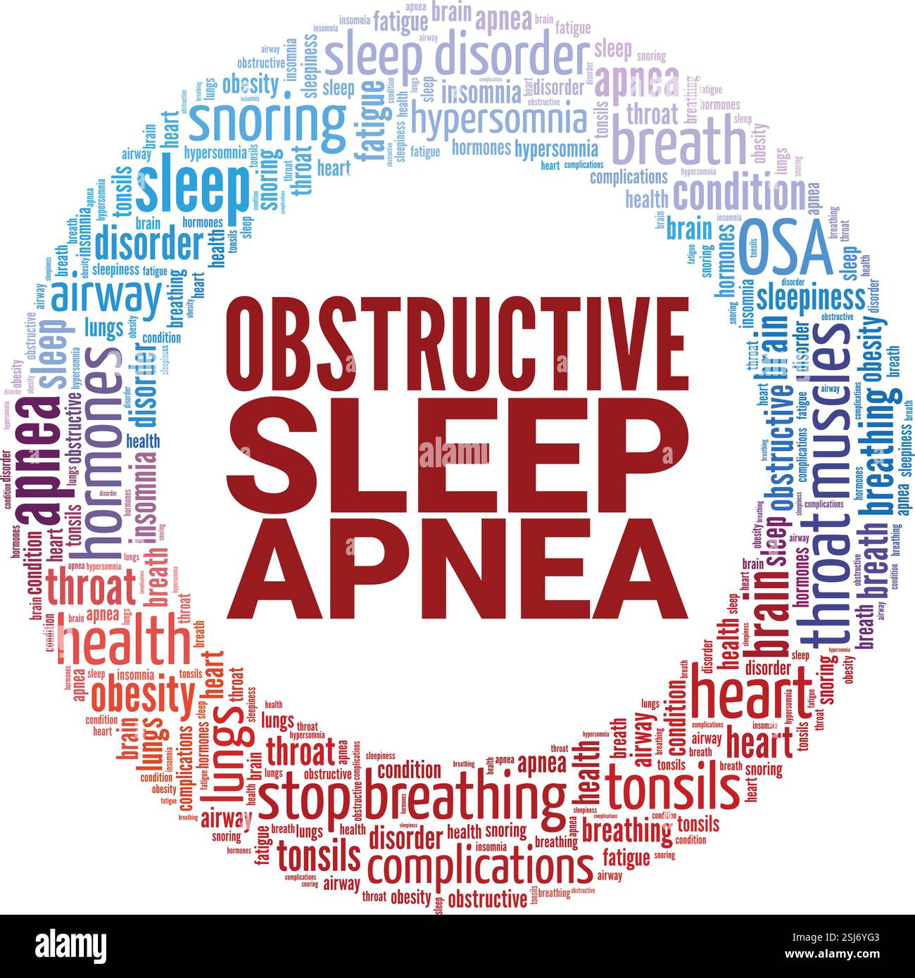 Obstructive Sleep Apnea OSA word cloud conceptual design isolated on ...