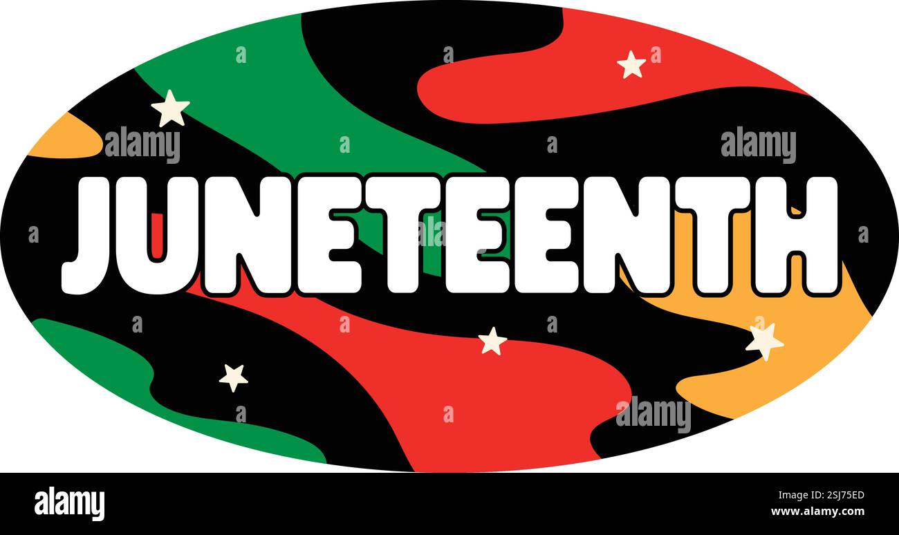 Juneteenth Typography Script Word White Background Stock Vector Image ...