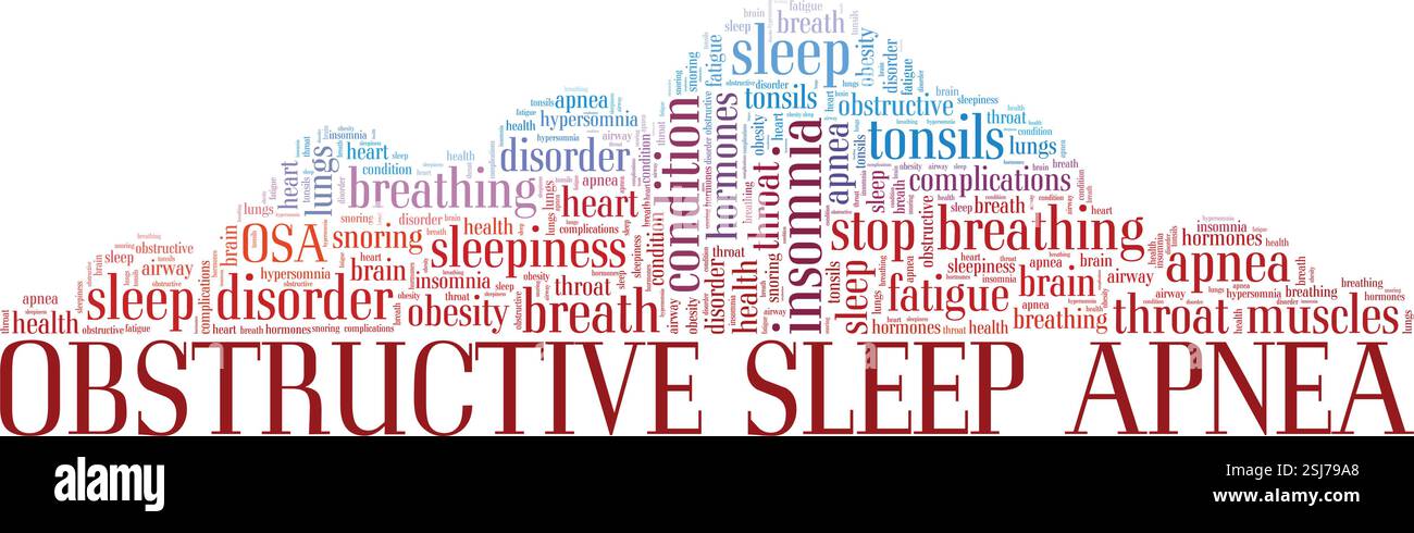 Obstructive Sleep Apnea OSA word cloud conceptual design isolated on ...