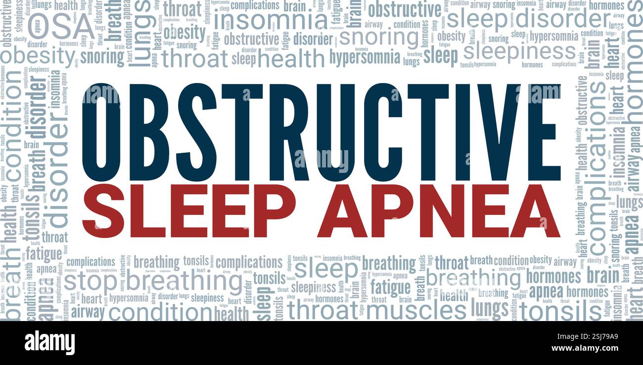 Obstructive Sleep Apnea OSA word cloud conceptual design isolated on ...