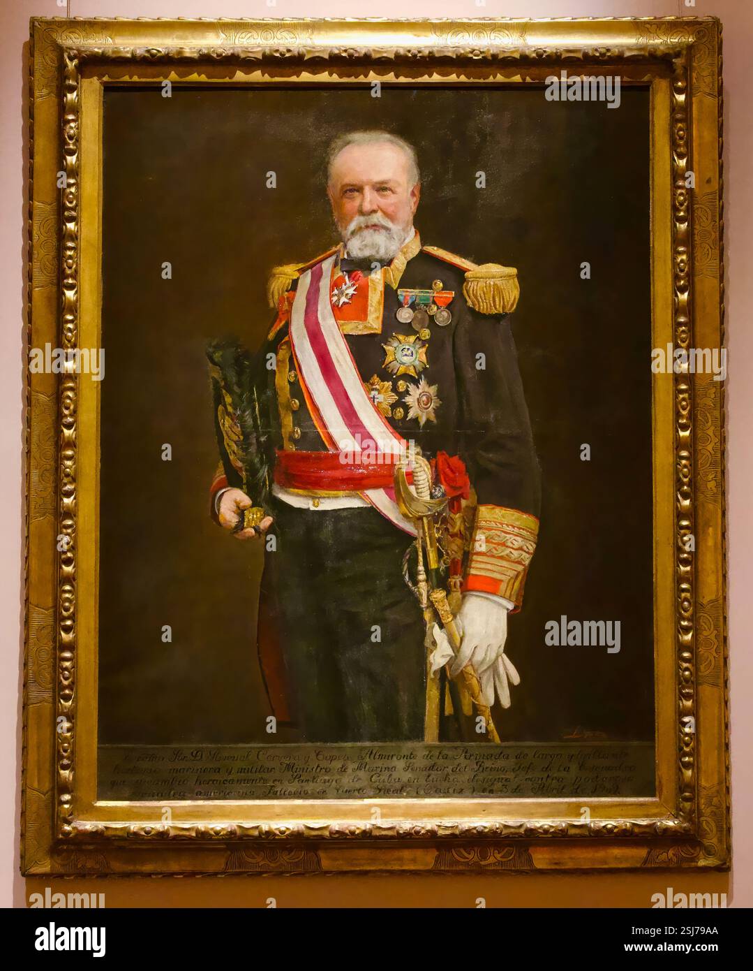 1923 oil on canvas painting of Vice-Admiral Pascual Cervera y Topete by ...