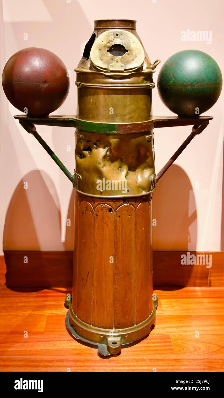 Ship's compass of minelayer Vulcano damaged by a torpedo fired from the ...