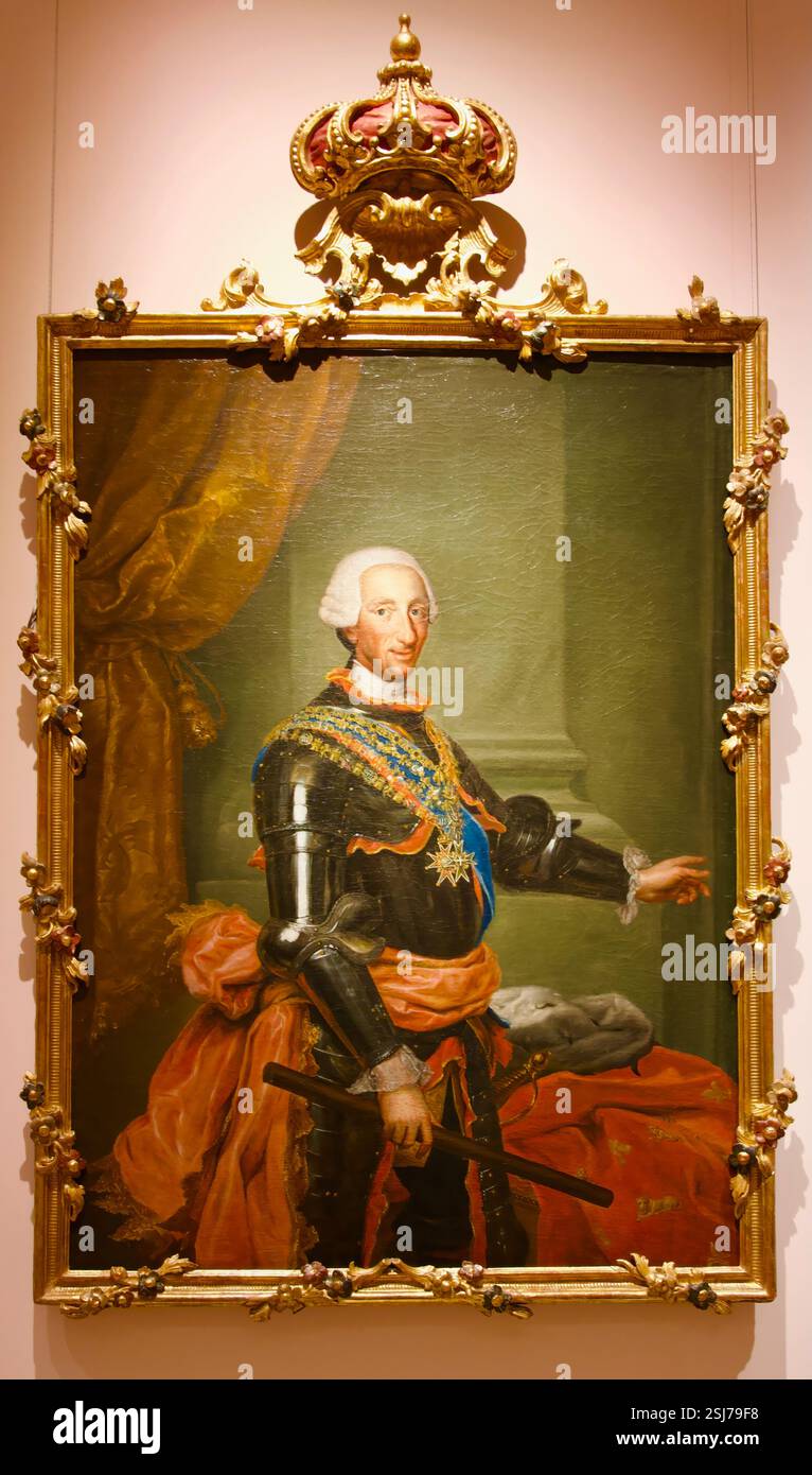 Circa 1750 oil on canvas painting of King Charles III of Spain ...