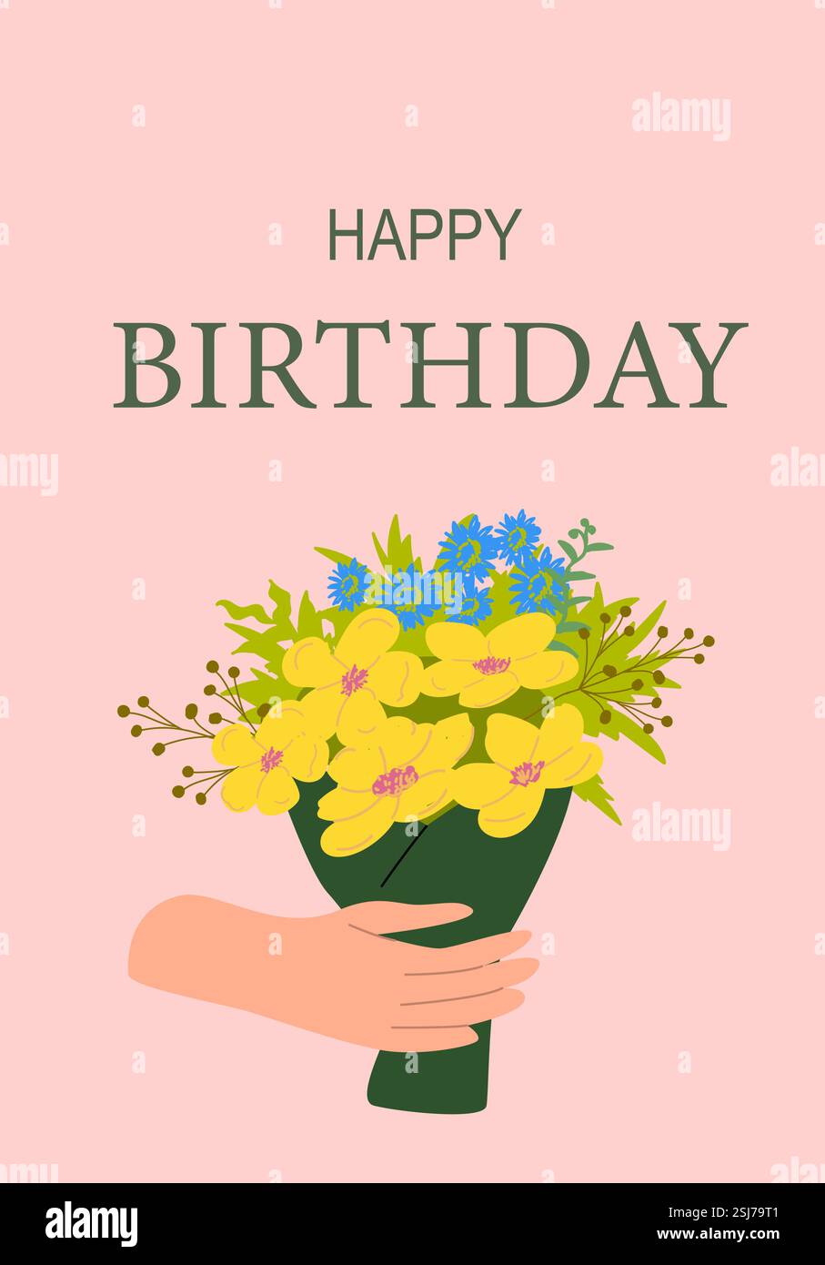 Green blue flowers Stock Vector Images - Alamy