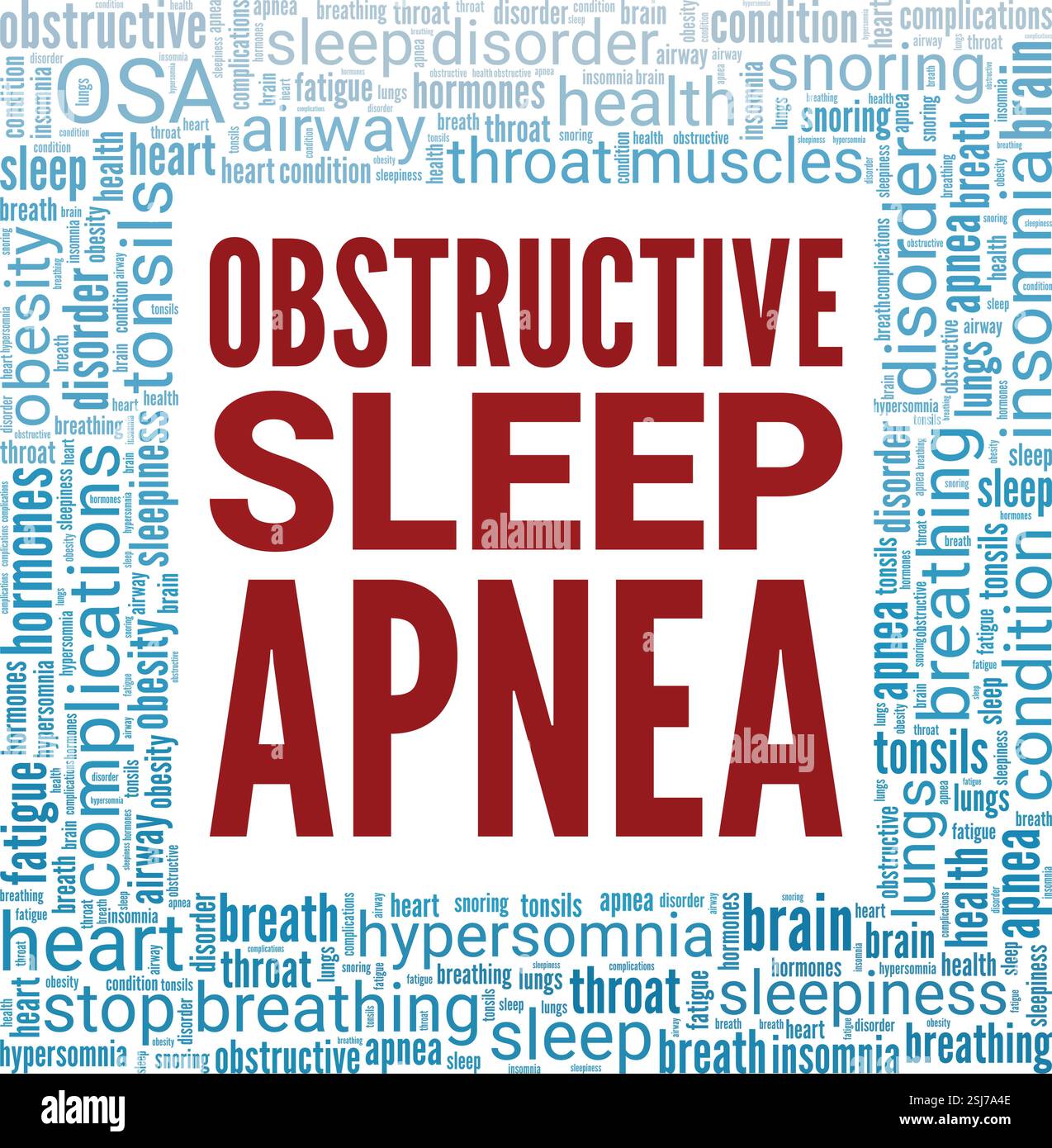 Obstructive Sleep Apnea OSA word cloud conceptual design isolated on ...