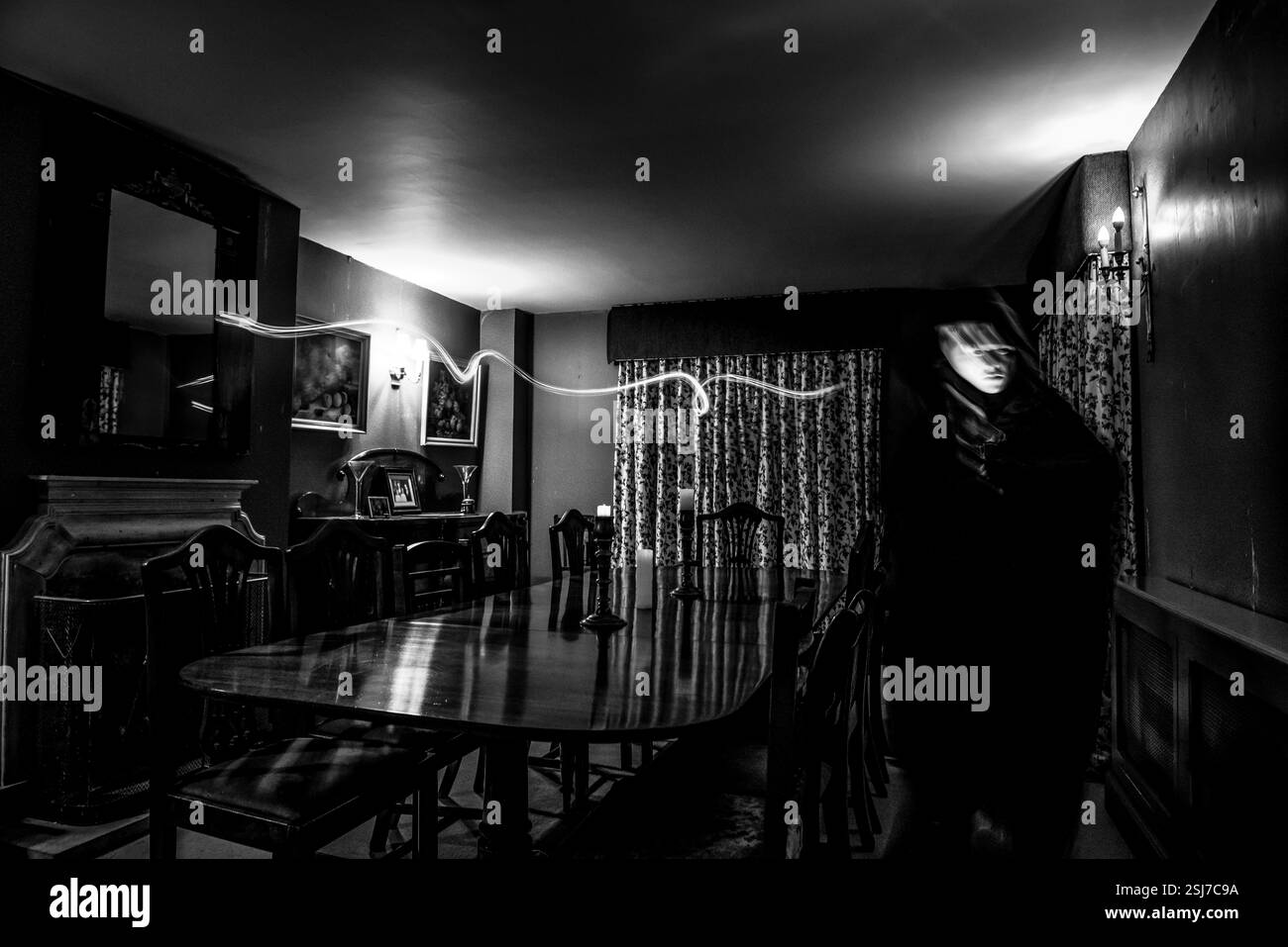 Scary ghost in Victorian house Stock Photo - Alamy