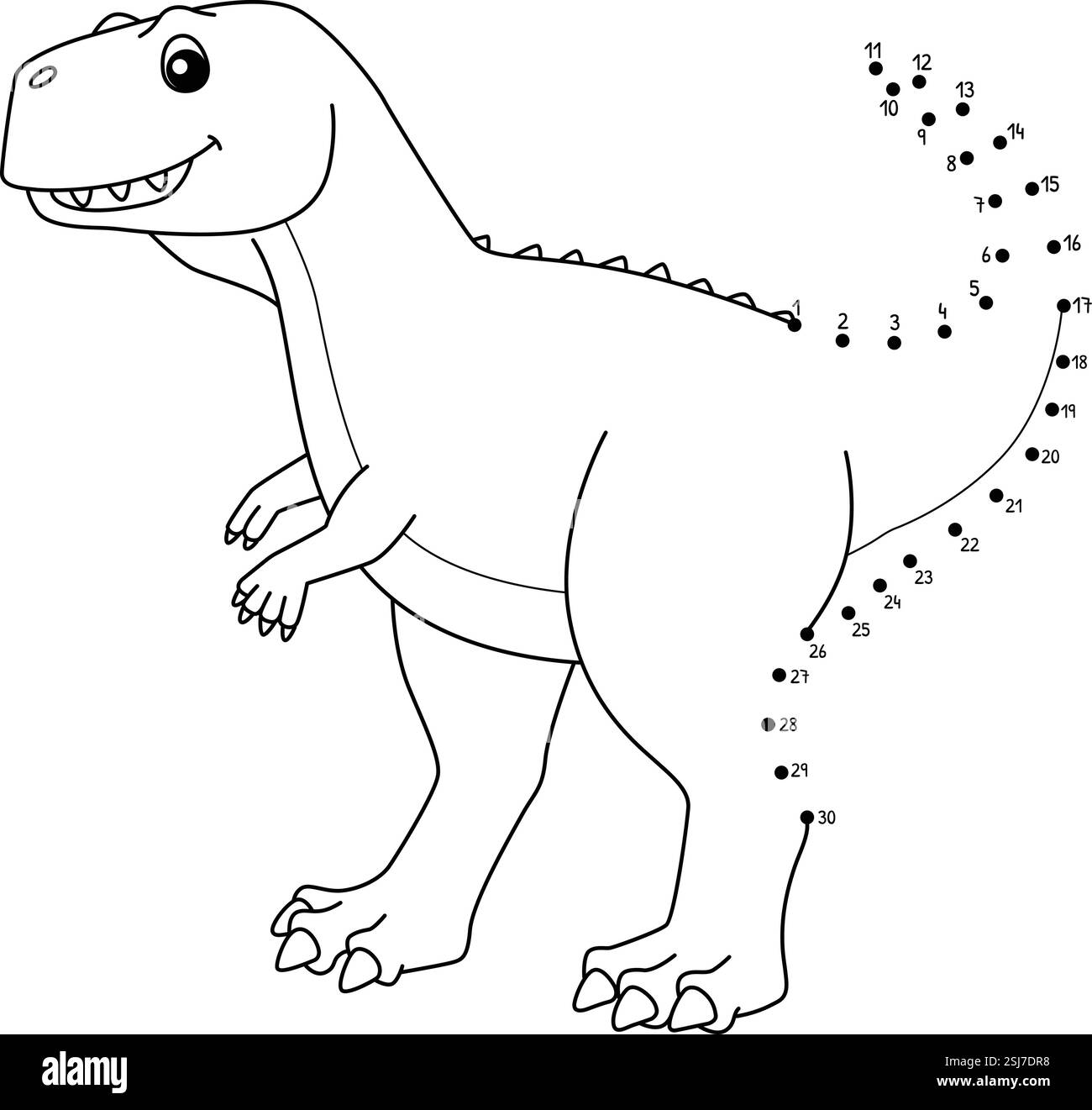 Dot to Dot Ekrixinatosaurus Dinosaur Isolated Stock Vector Image & Art ...