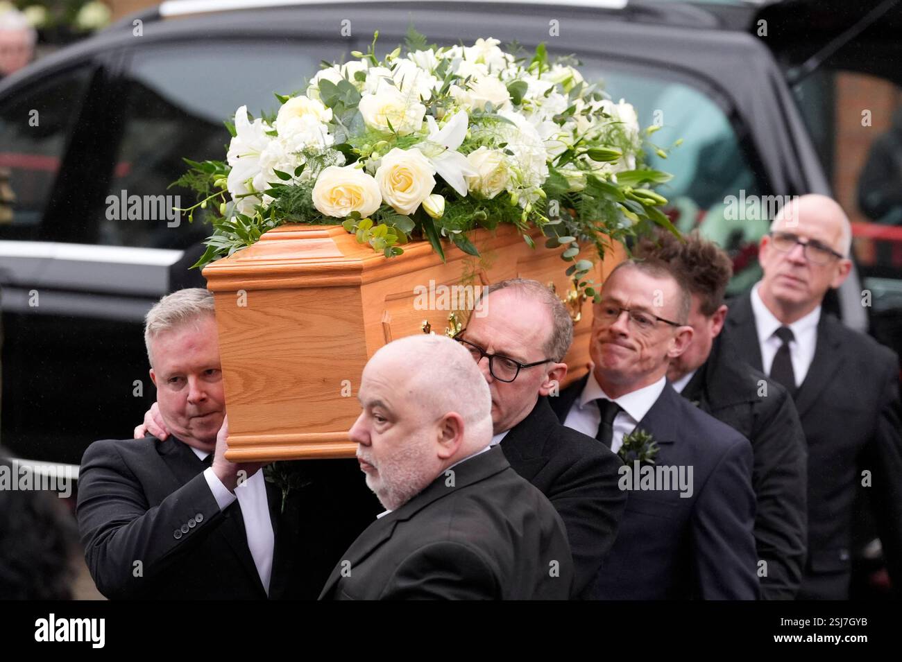 The coffin of former Manchester United, Manchester City and Scotland ...